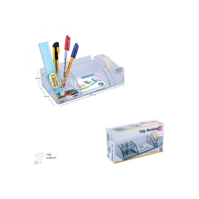 Organiseur de Bureau Transparent ARK 2043K TR – Compartiments pour ...