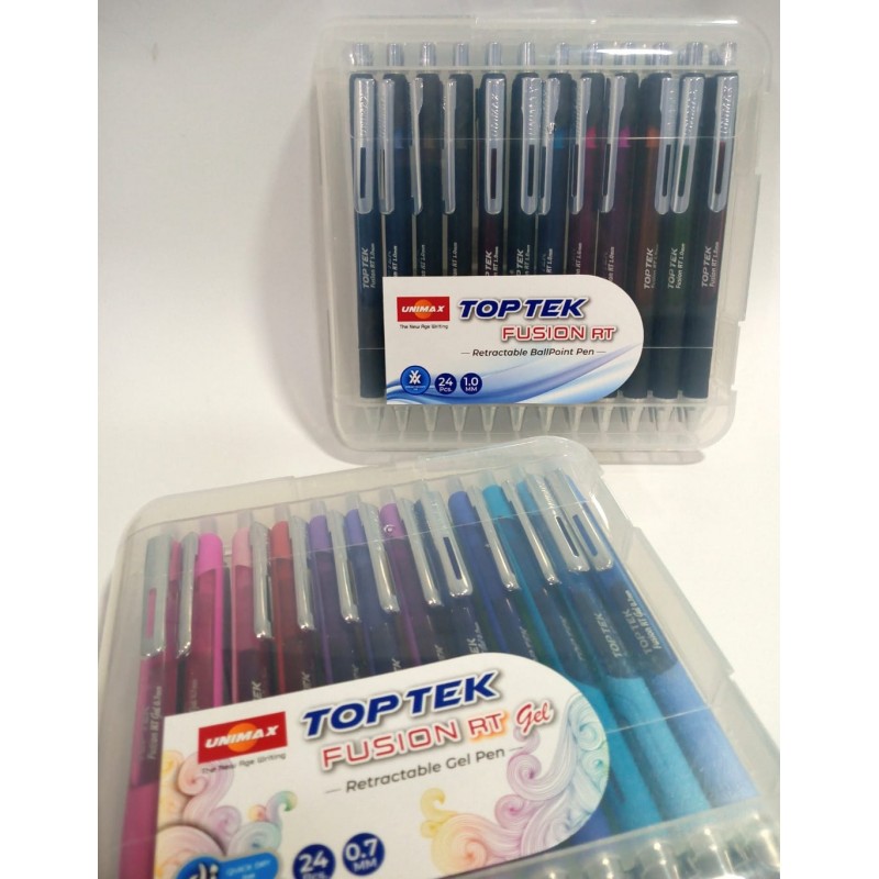 Stylo à bille TopTek Fusion RT 1mm Bleu - Unimax: l'écriture fluide à ...